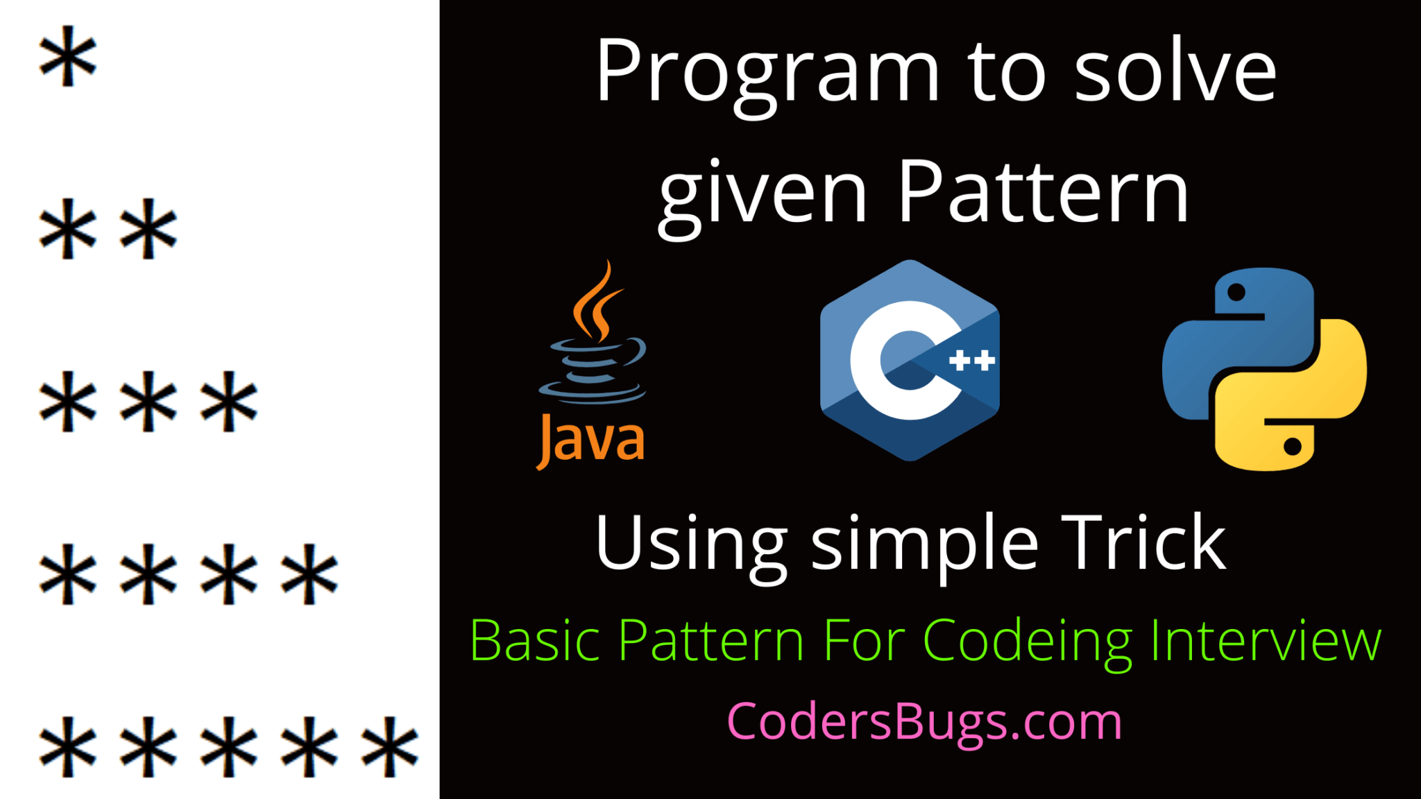 Program To Print Given Star Pattern In Java Using Simple Trick Codersbugscom 9311