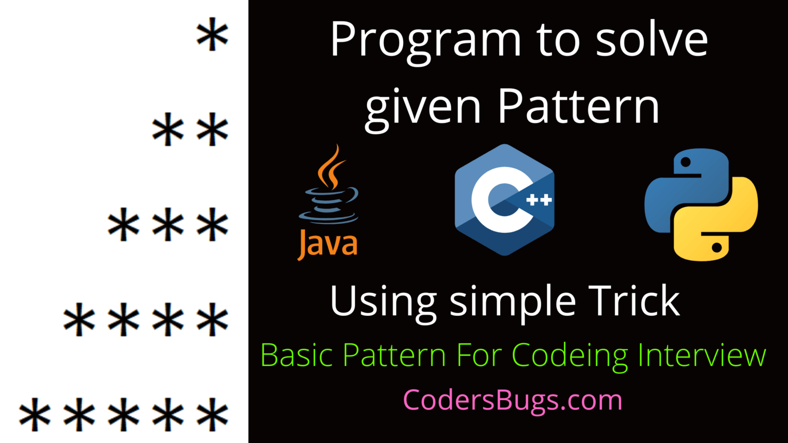 Program To Print Given Star Pattern In Java Using Simple Trick Codersbugscom